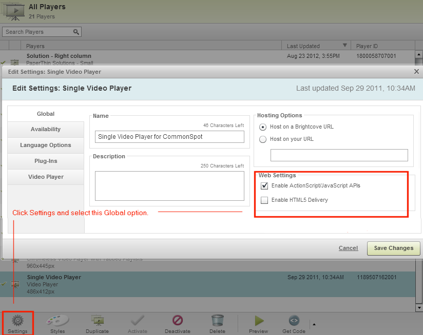 Configuring Brightcove Players